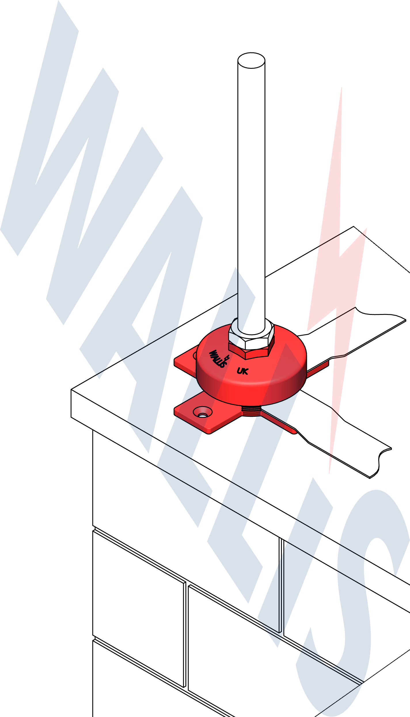 Light Duty Air Rod Saddles - Lightning Protection - AN Wallis