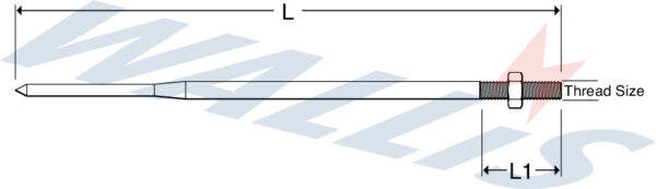 Taper Pointed Air Rods - Air Rods, Lightning Protection - AN Wallis