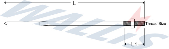 Taper Pointed Air Rods - Air Rods, Lightning Protection - AN Wallis
