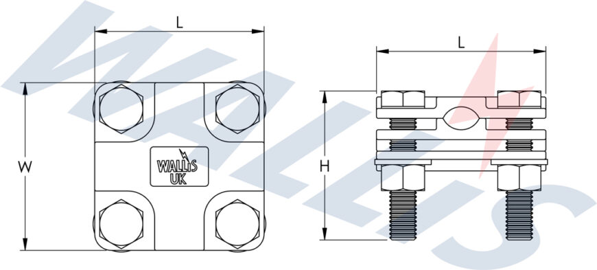 Cable to Cable Junction Clamp - Lightning Protection - AN Wallis